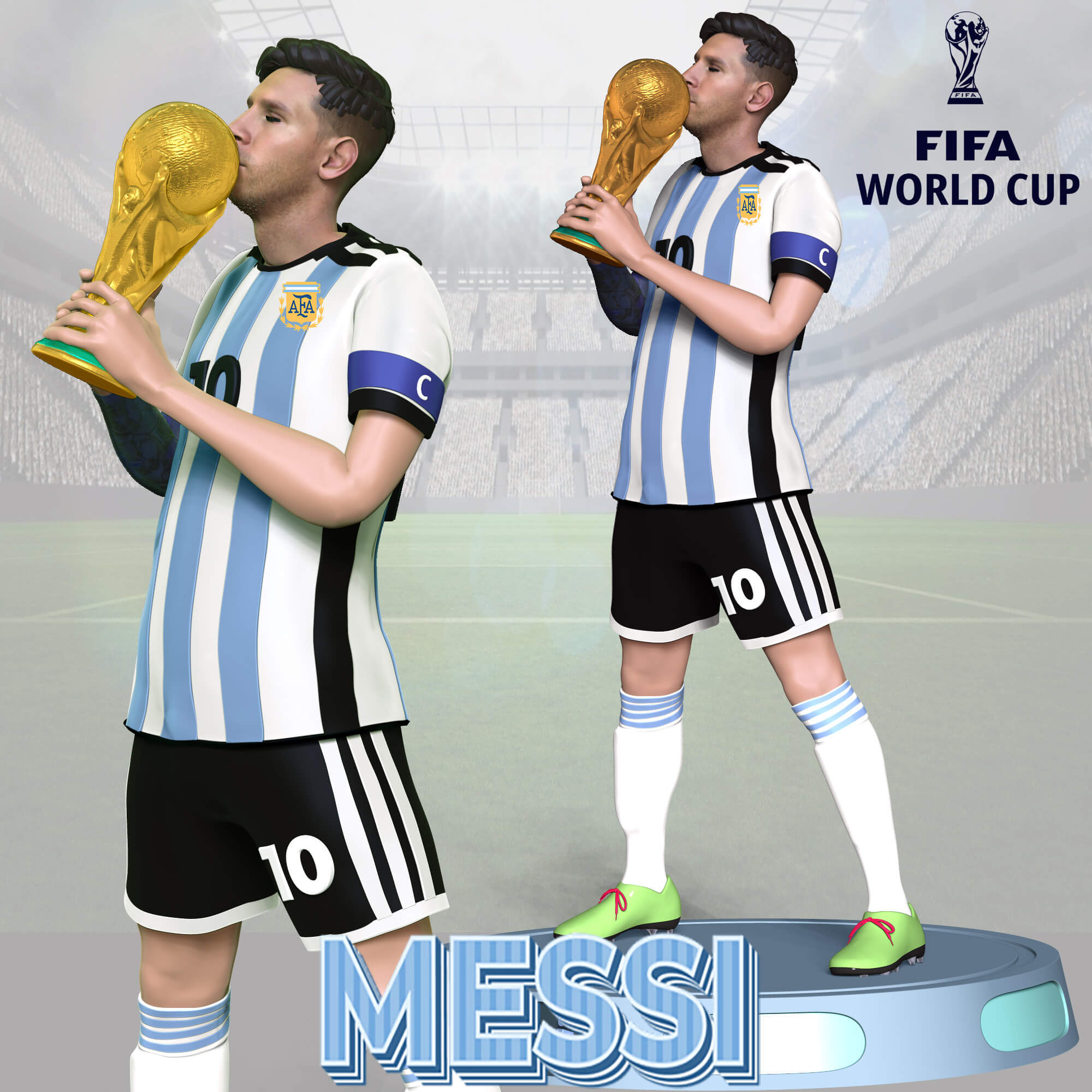 Lionel Messi - 3D Print Model by Bon Bon Art