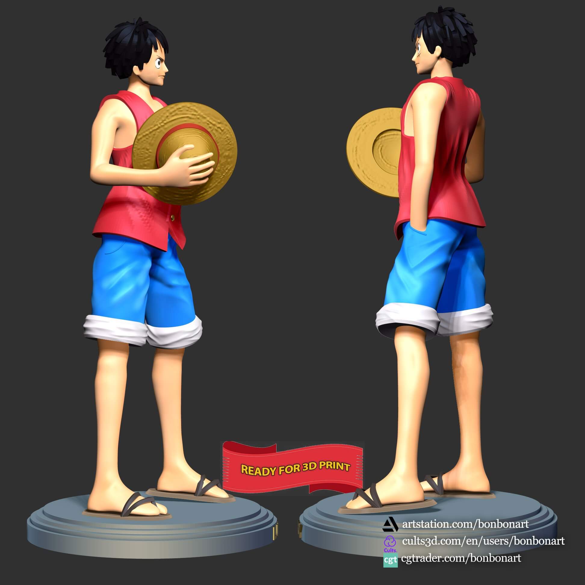 Luffy - One Piece 3D Model by Bon Bon Art