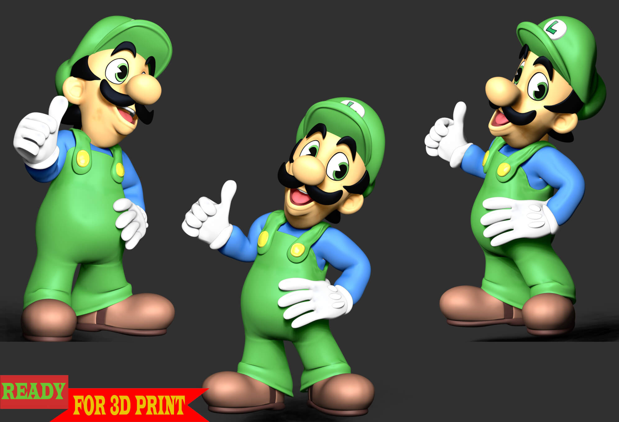 Luigi - Super Mario Bros 3D Model by Bon Bon Art