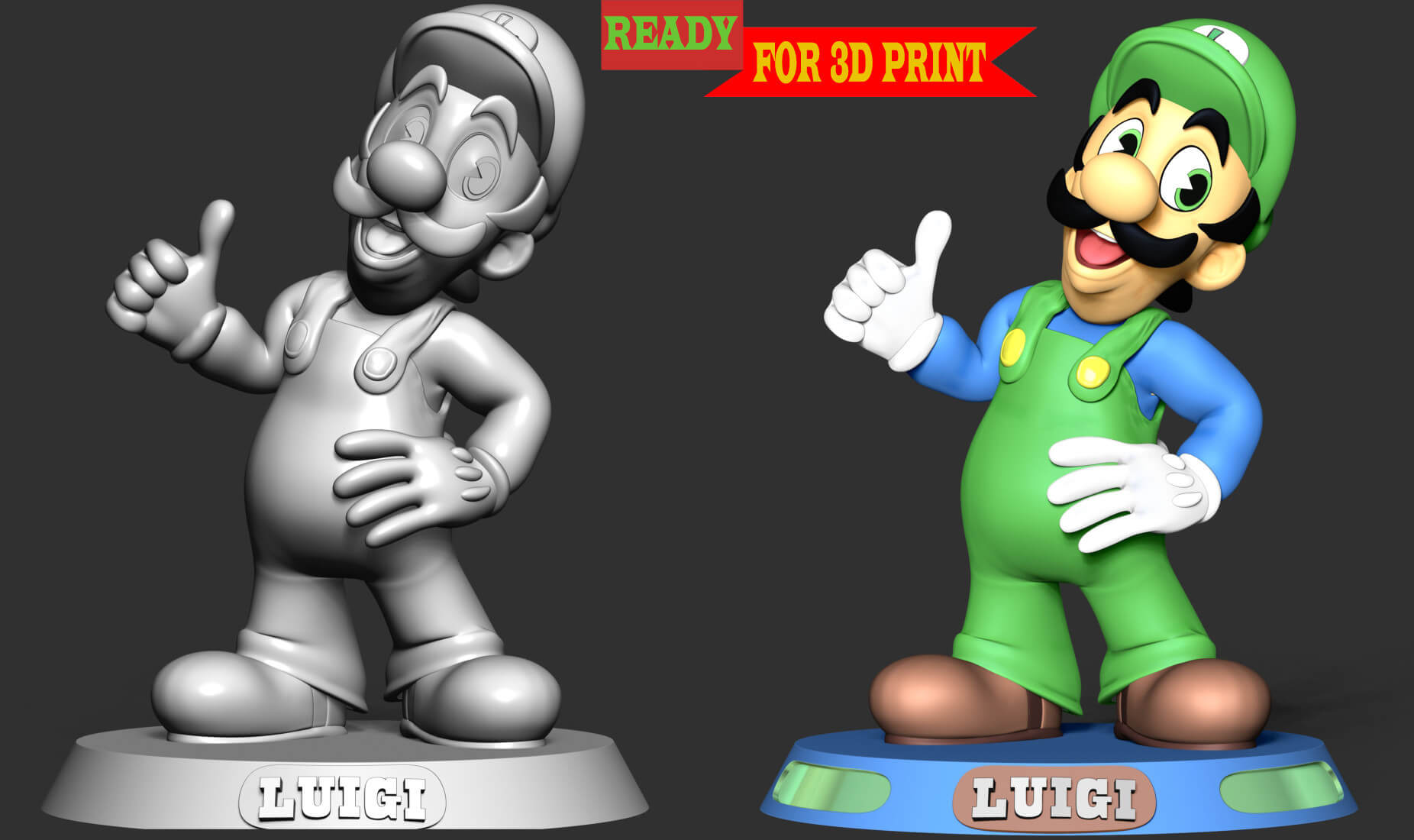 Luigi - Super Mario Bros 3D Model by Bon Bon Art