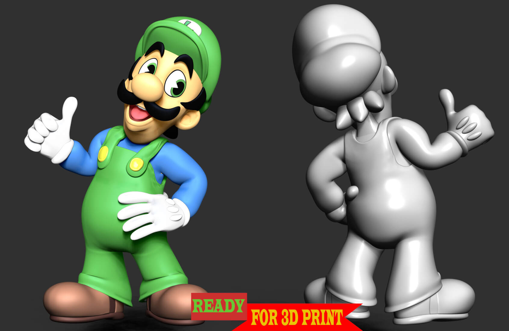 Luigi - Super Mario Bros 3D Model by Bon Bon Art