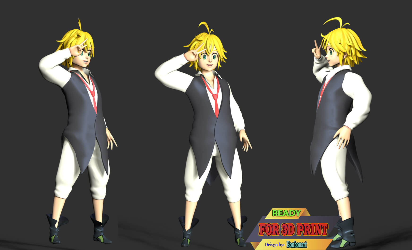 Meliodas - The Seven Deadly Sins 3D Model by Bon Bon Art
