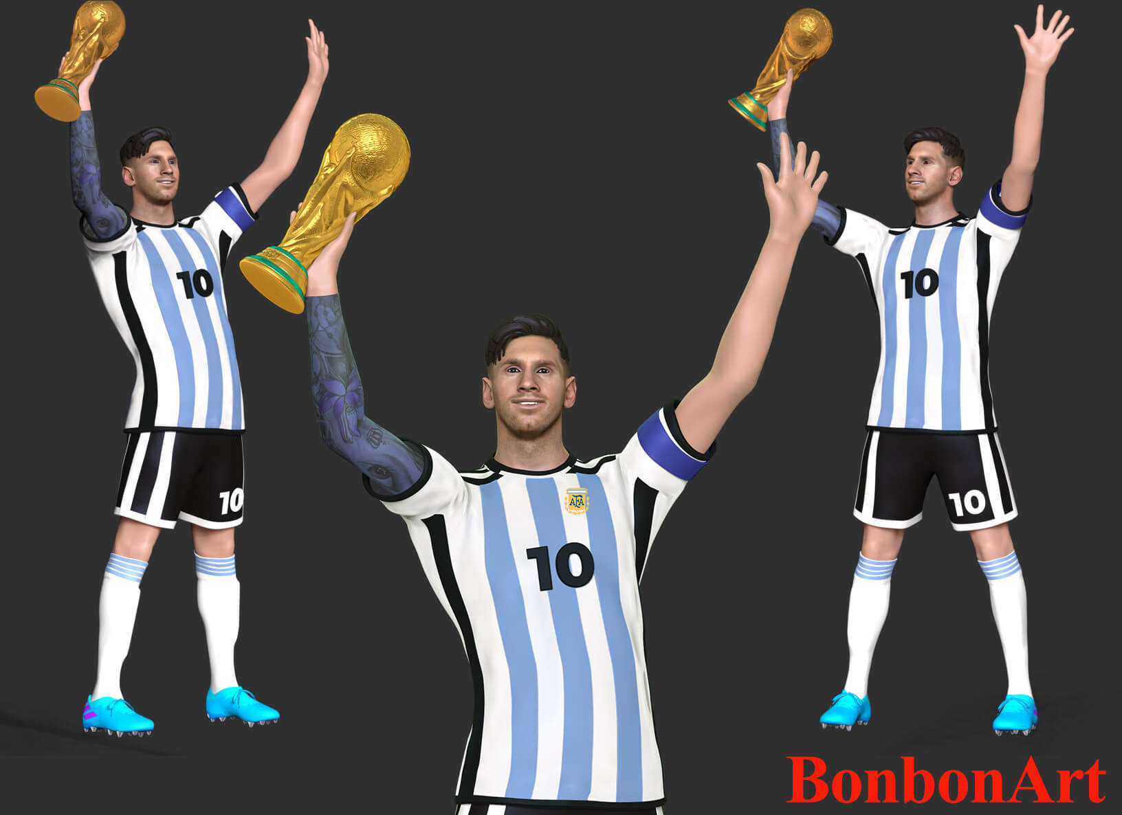 Messi - 3D Print Model by Bon Bon Art