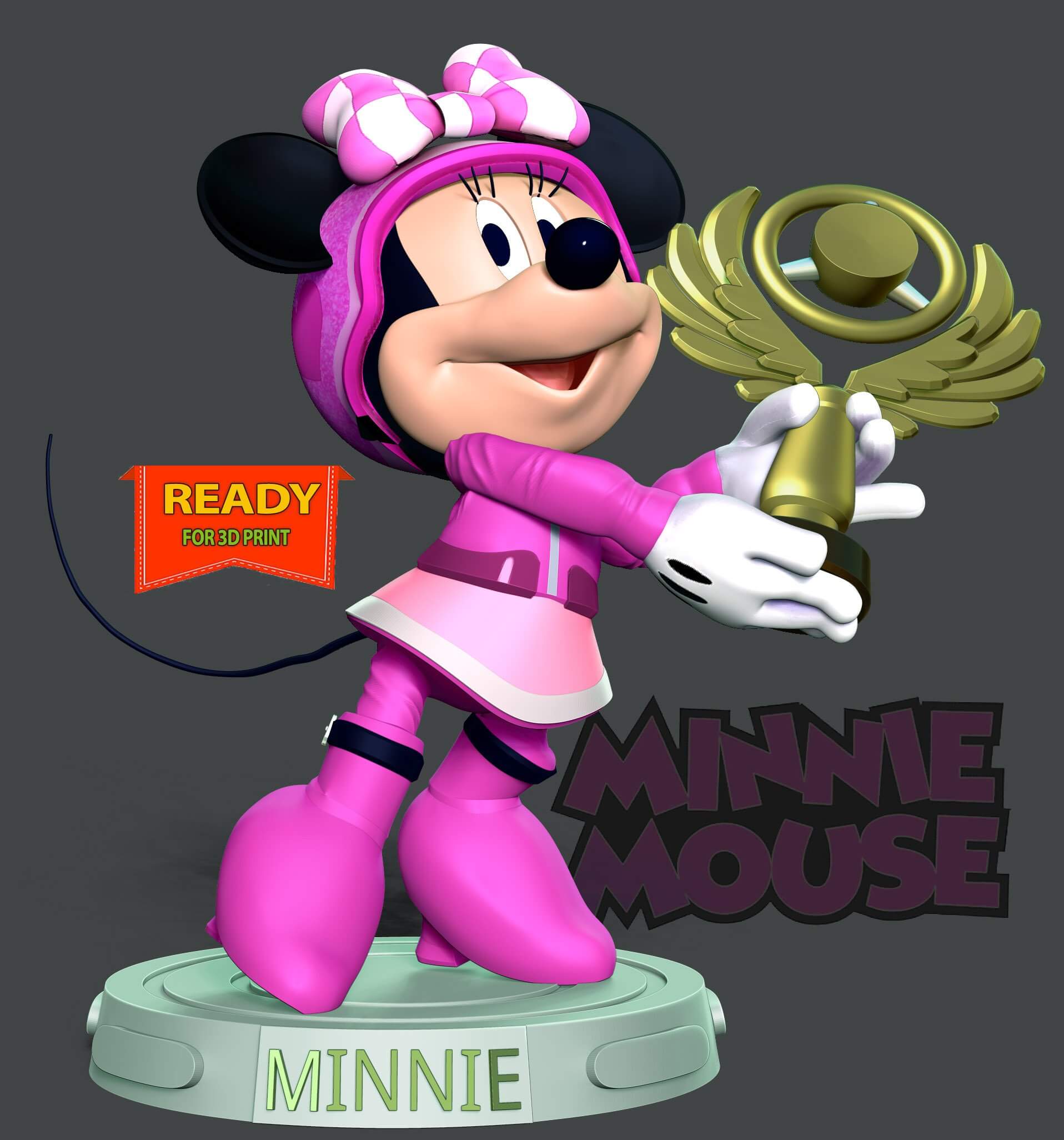 Minnie Mouse - Champions Trophy 3D Model by Bon Bon Art