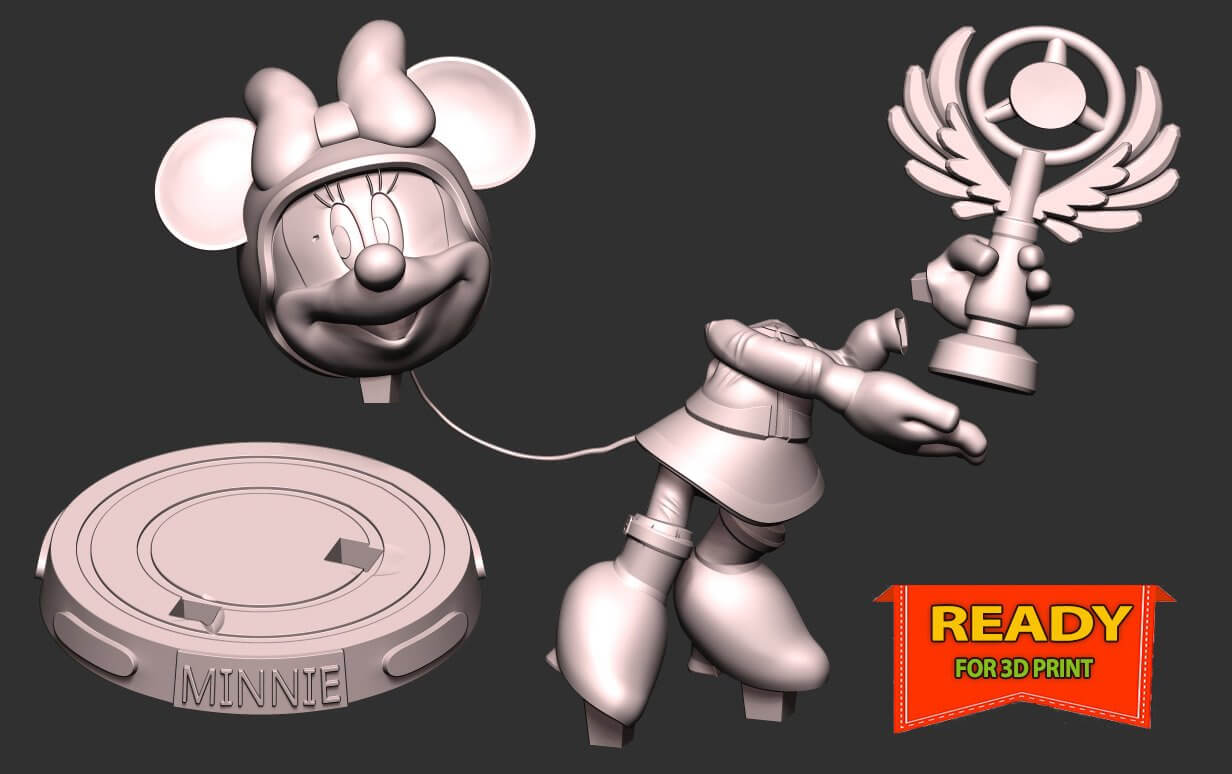 Minnie Mouse - Champions Trophy 3D Model by Bon Bon Art