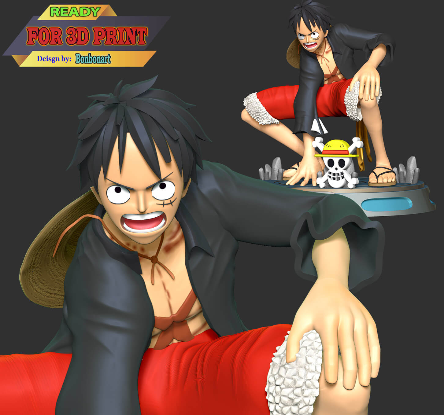 One Piece - Monkey D. Luffy 3D Model by Bon Bon Art