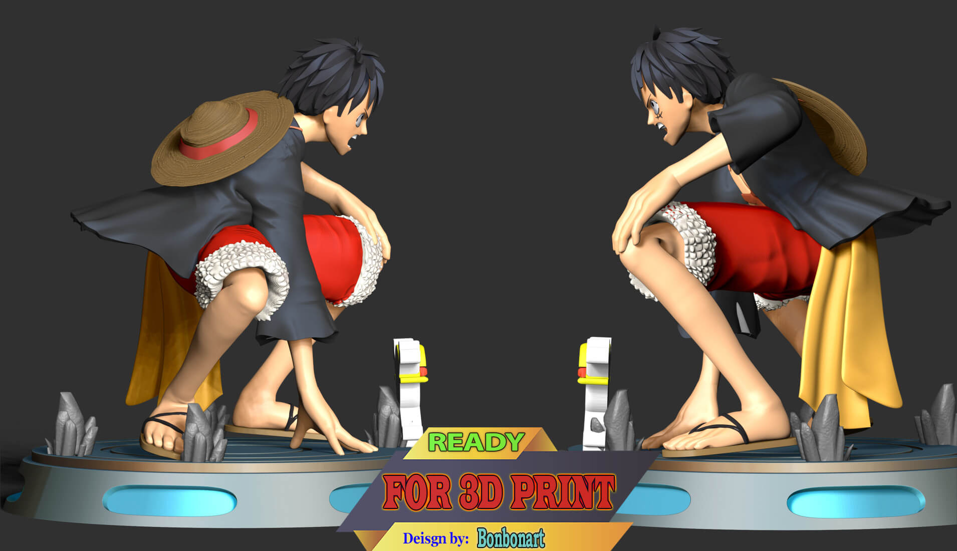 One Piece - Monkey D. Luffy 3D Model by Bon Bon Art