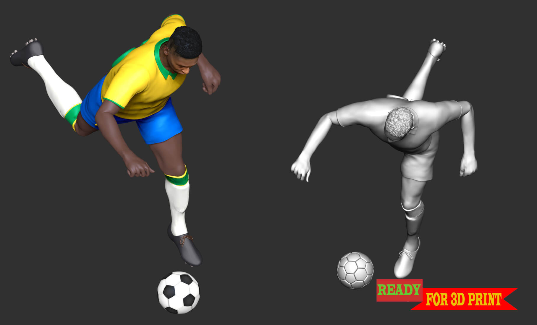 Pele - King of Football 3D Model by Bon Bon Art