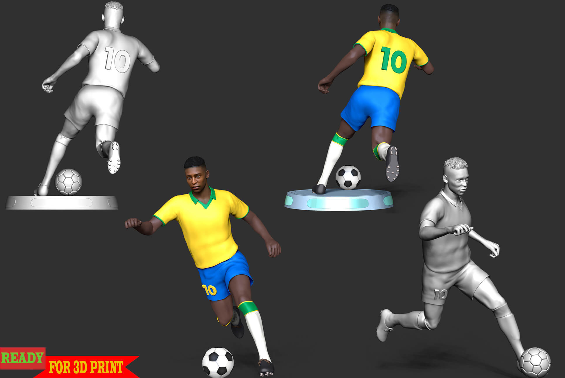 Pele - King of Football 3D Model by Bon Bon Art