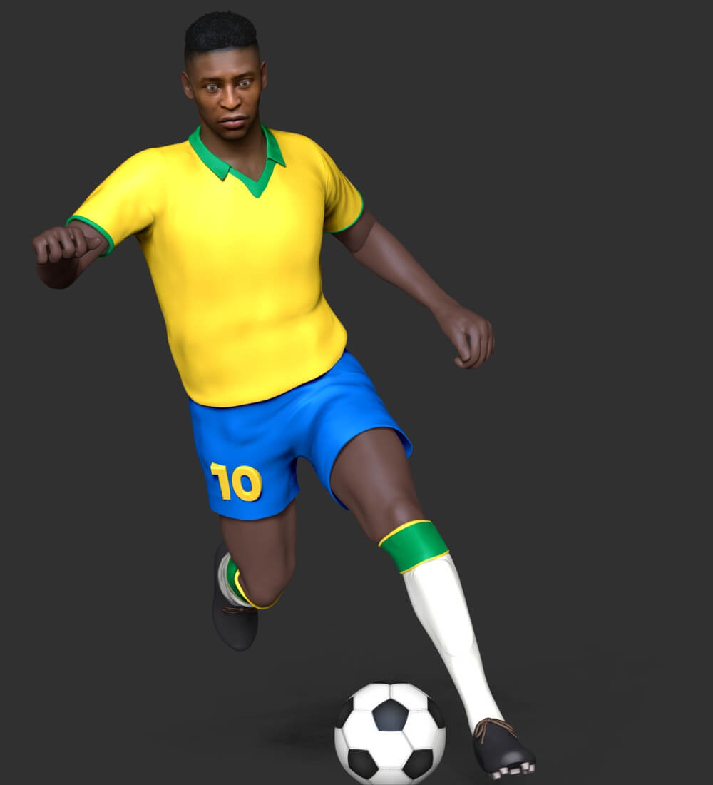 Pele - King of Football 3D Model by Bon Bon Art