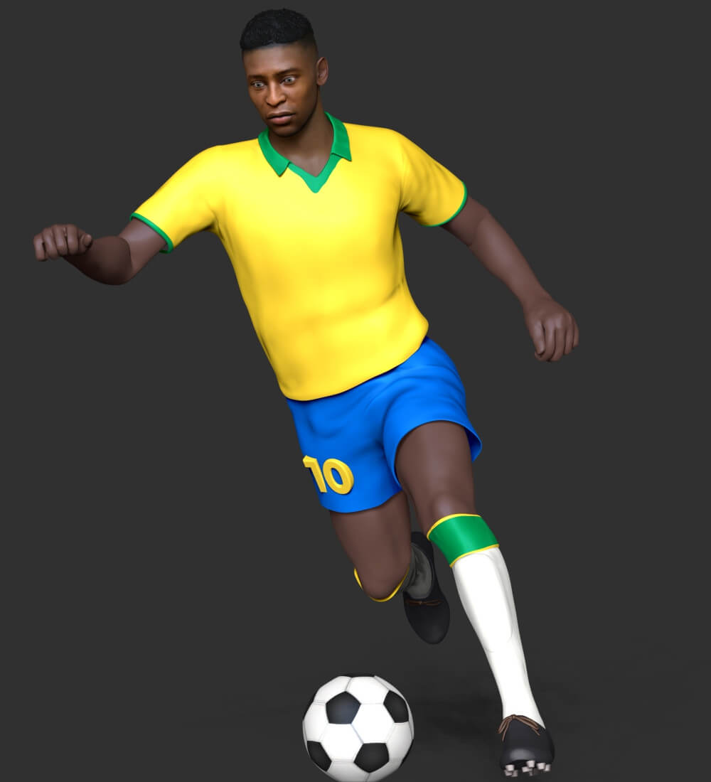 Pele - King of Football 3D Model by Bon Bon Art
