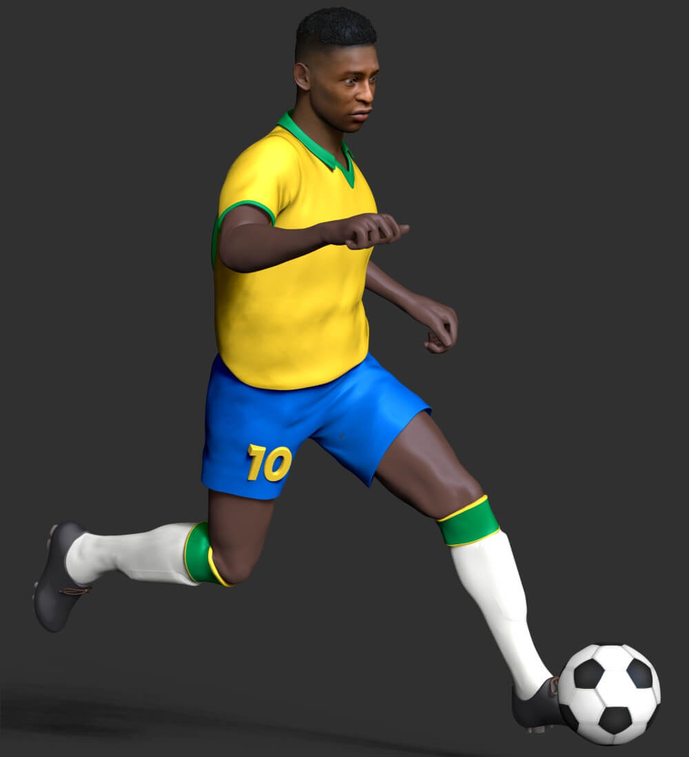 Pele - King of Football 3D Model by Bon Bon Art