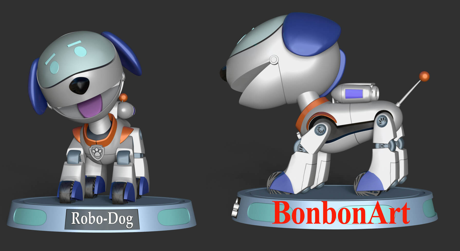 Robo-Dog Paw Patrol Free 3D Model by Bon Bon Art