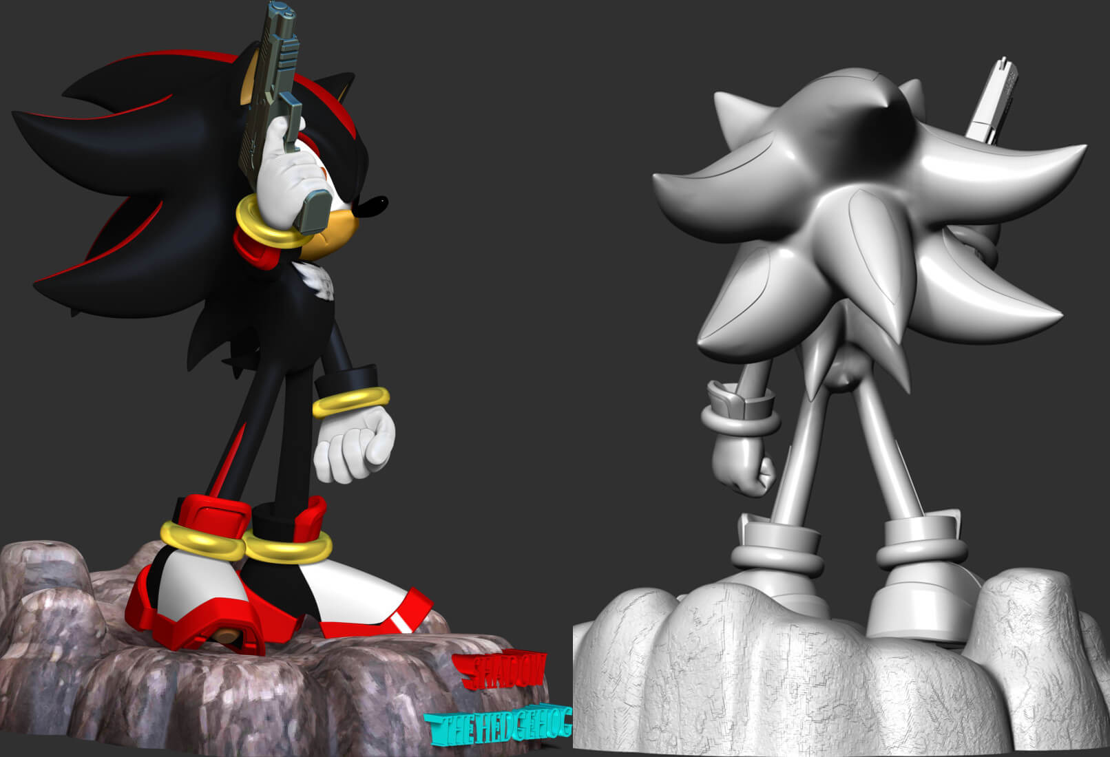 Shadow - Sonic The Hedgehog 3D Model by Bon Bon Art