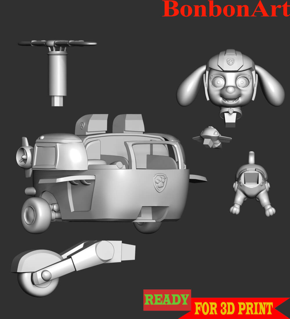 Skye Helicopter Paw Patrol 3d Model By Bon Bon Art