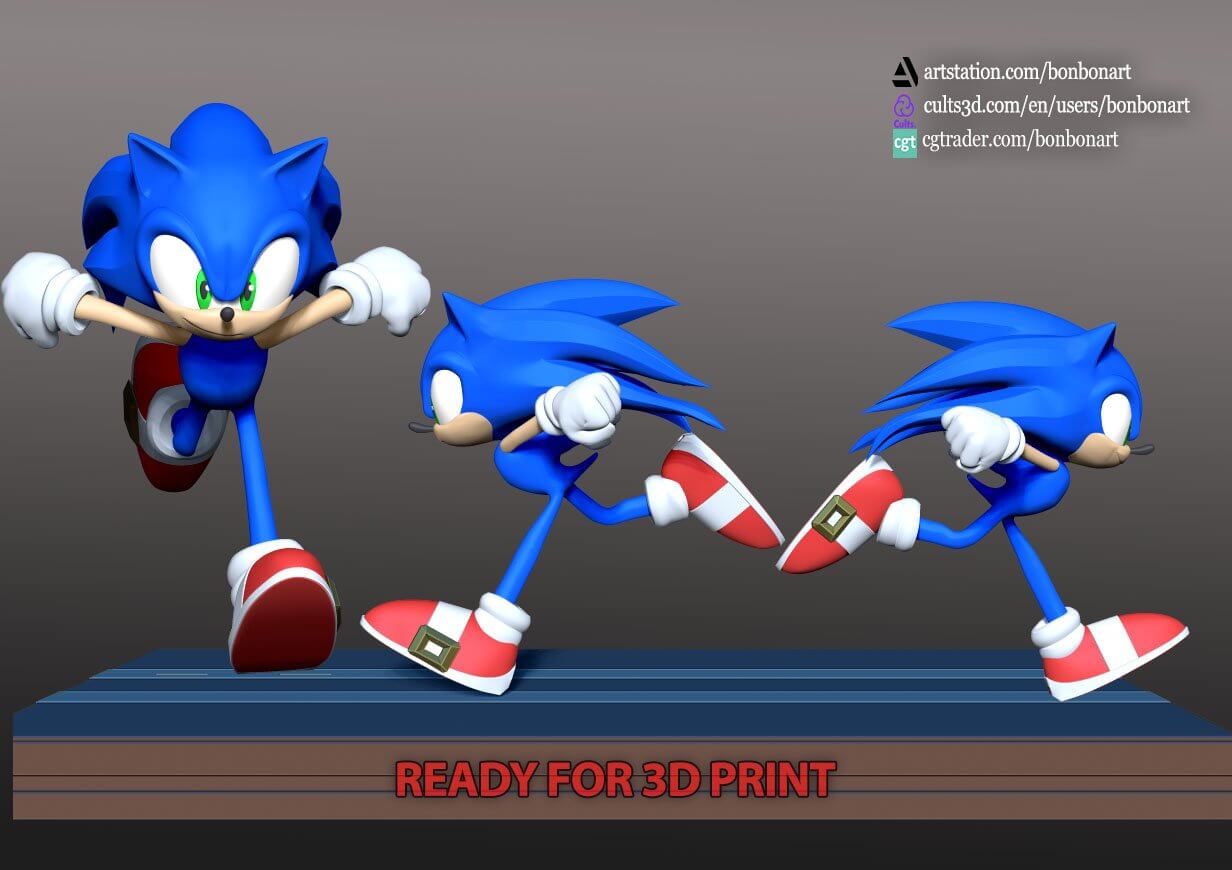 Sonic The Hedgehog 2 Fanart - 3D Model by Bon Bon Art