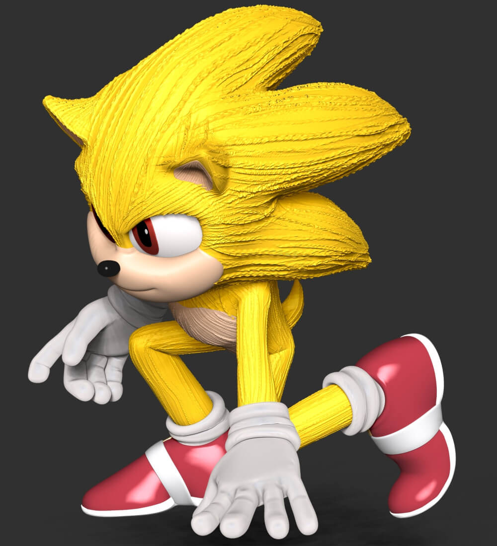Super Sonic Fanart - 3D Model by Bon Bon Art