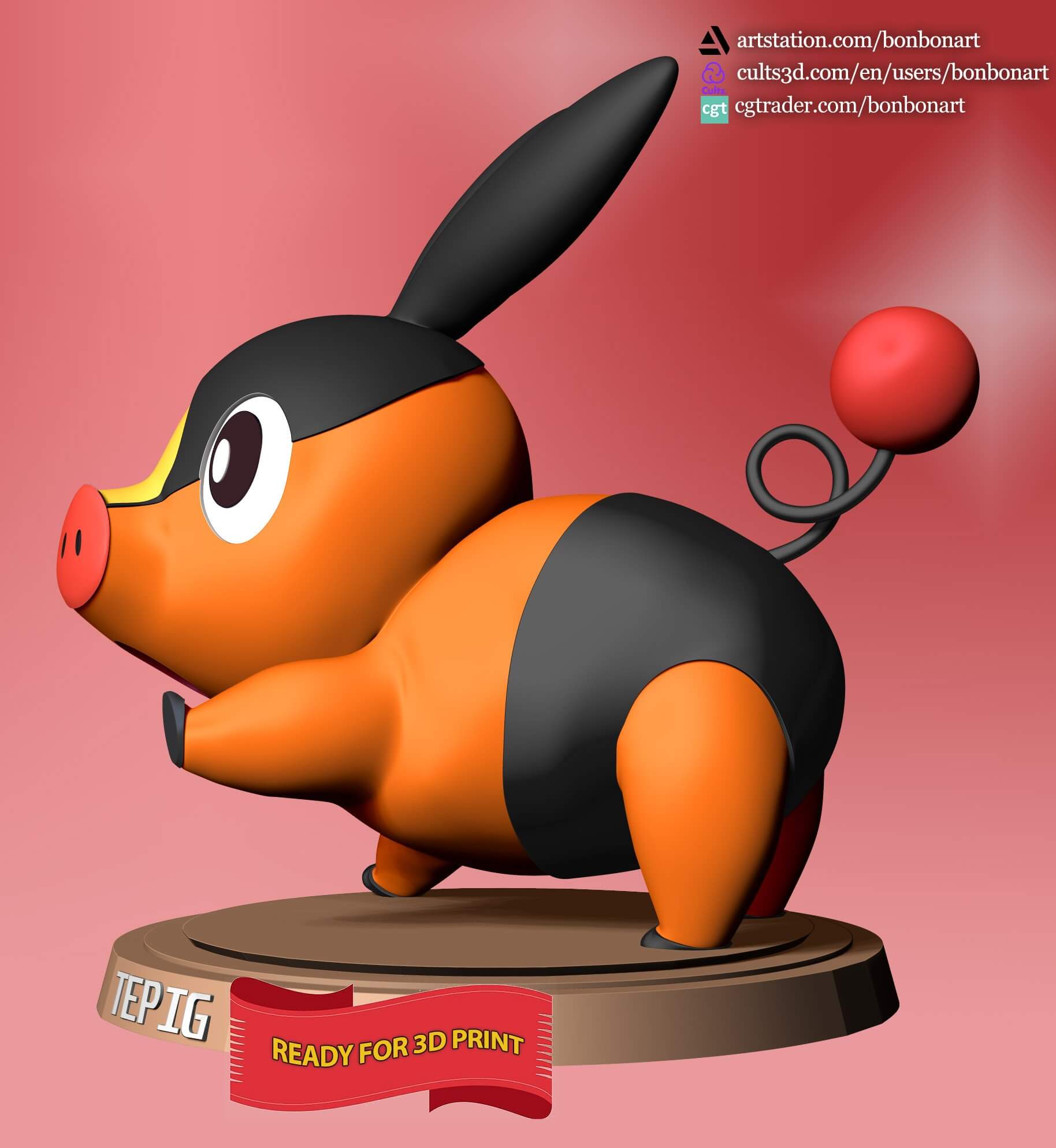 Tepig - Pokemon Go 3D Model by Bon Bon Art