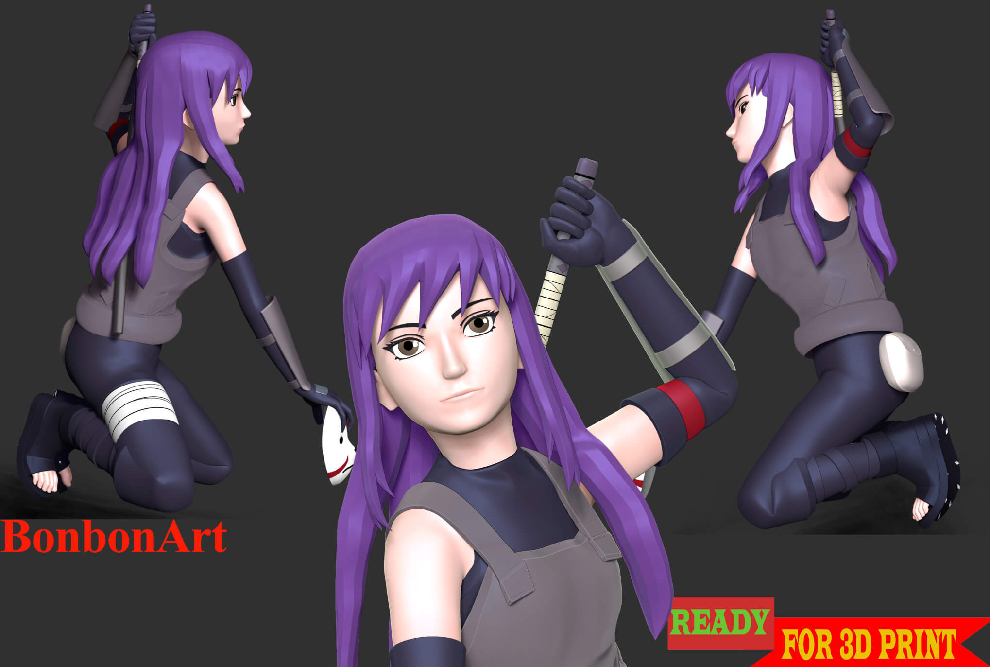Yugao Kid - Naruto Shippuden 3D Model by Bon Bon Art