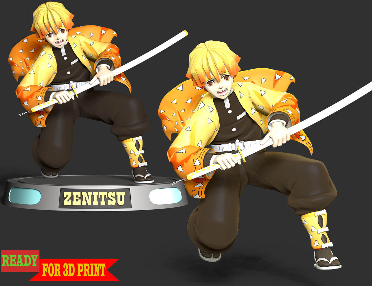 Zenitsu Agatsuma - Demon Slayer 3D Model by Bon Bon Art