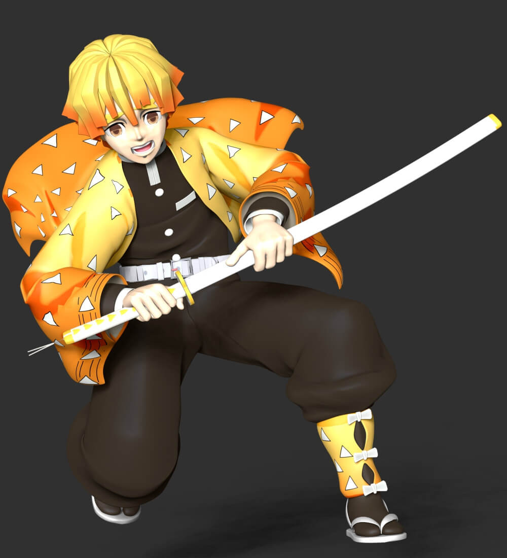 Zenitsu Agatsuma - Demon Slayer 3D Model by Bon Bon Art
