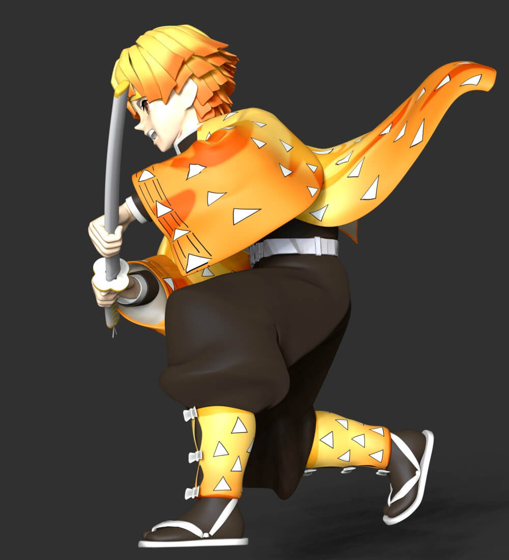 Zenitsu Agatsuma - Demon Slayer 3D Model by Bon Bon Art