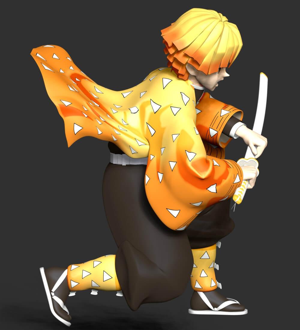 Zenitsu Agatsuma - Demon Slayer 3D Model by Bon Bon Art
