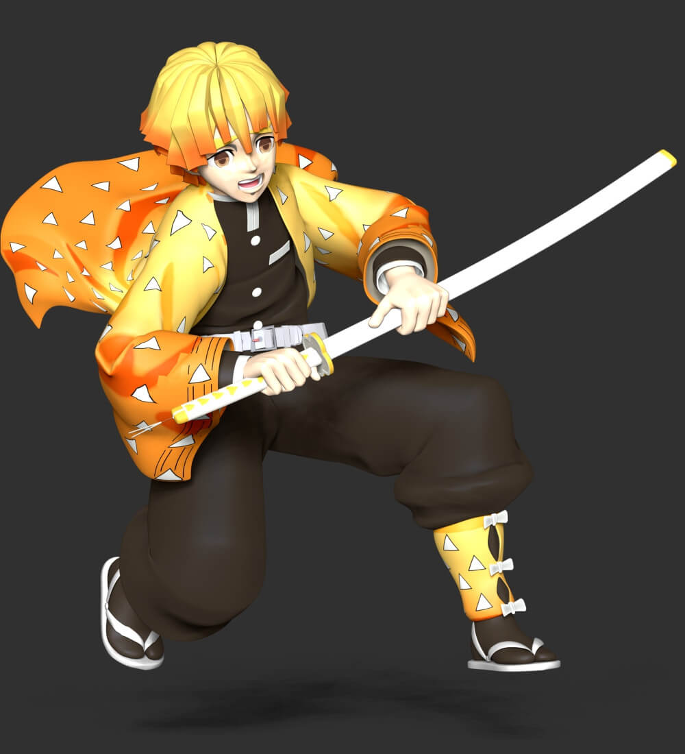 Zenitsu Agatsuma - Demon Slayer 3D Model by Bon Bon Art