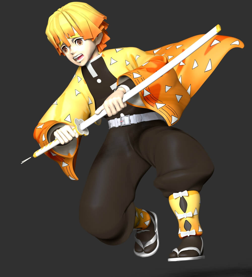 Zenitsu Agatsuma - Demon Slayer 3D Model by Bon Bon Art