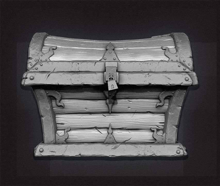 Fantasy Treasure Chest - 3D Model by boneytoes