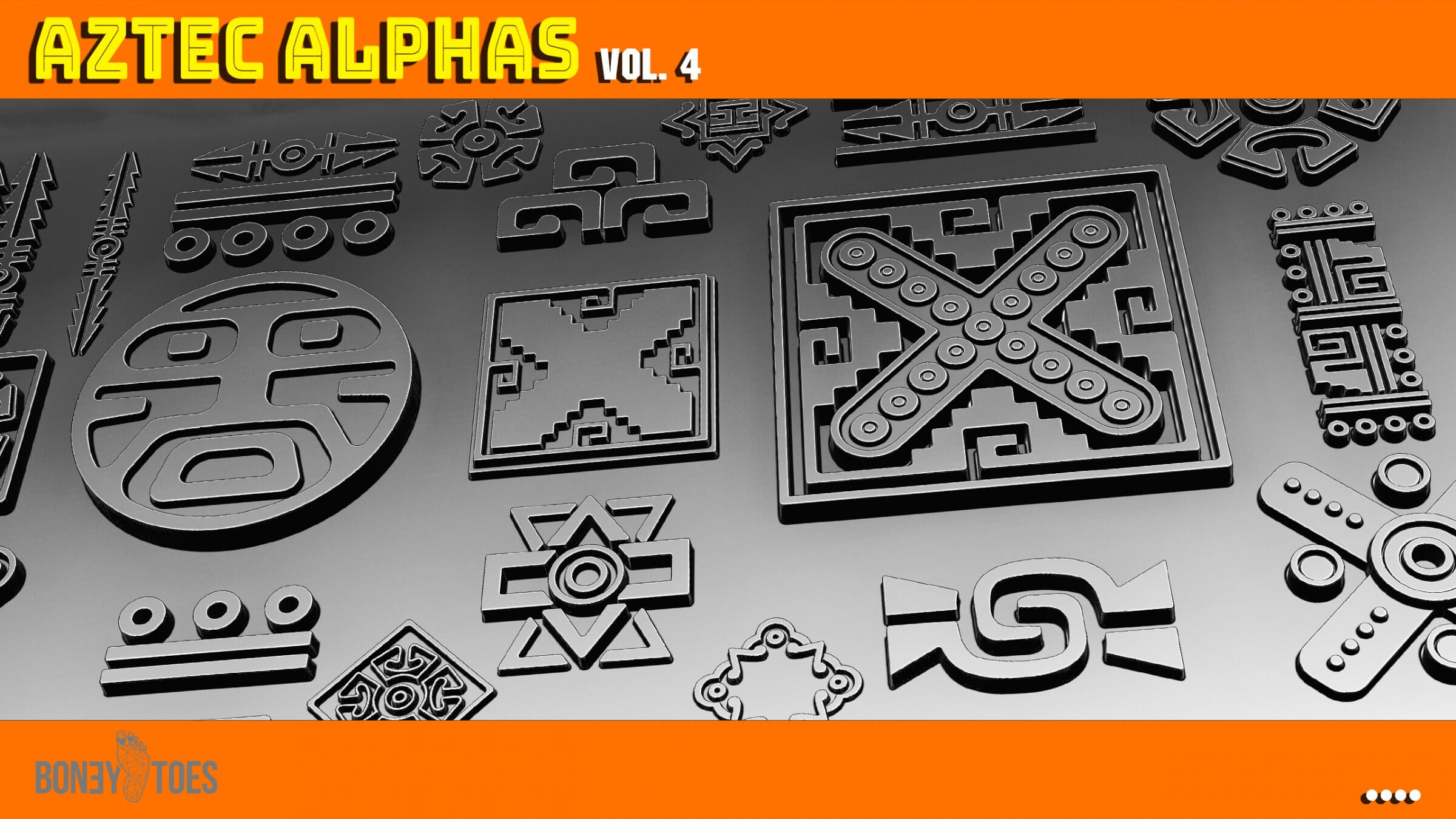 Aztec Alpha Brushes: Volume 4 - 3D Texture by boneytoes