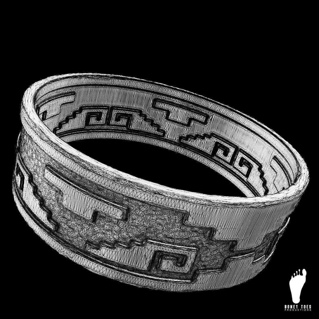 Aztec Ring - 3D Model by boneytoes