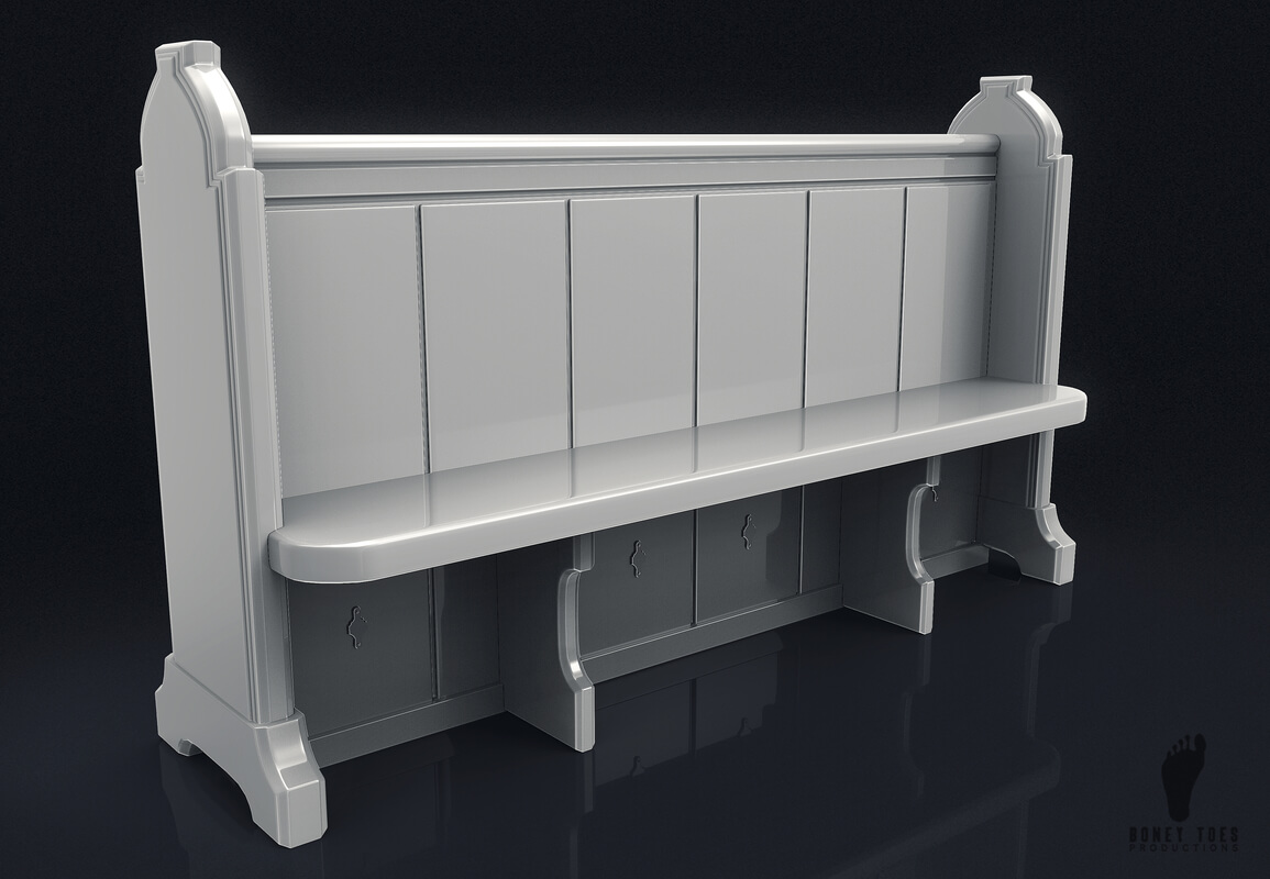 Church Bench - 3D Model by boneytoes