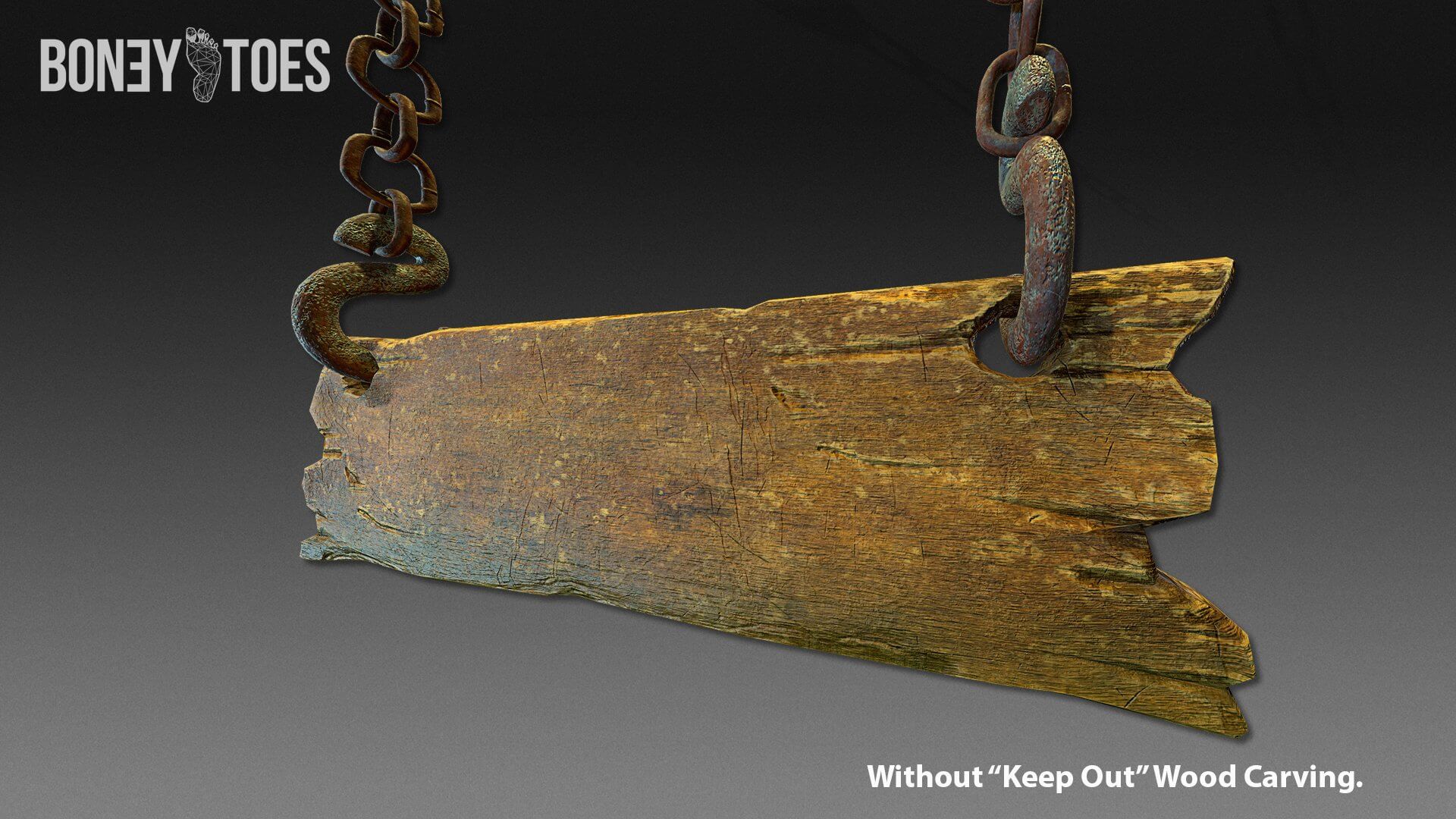 Keep Out Hanging Signs - Game Ready 3D Model by boneytoes