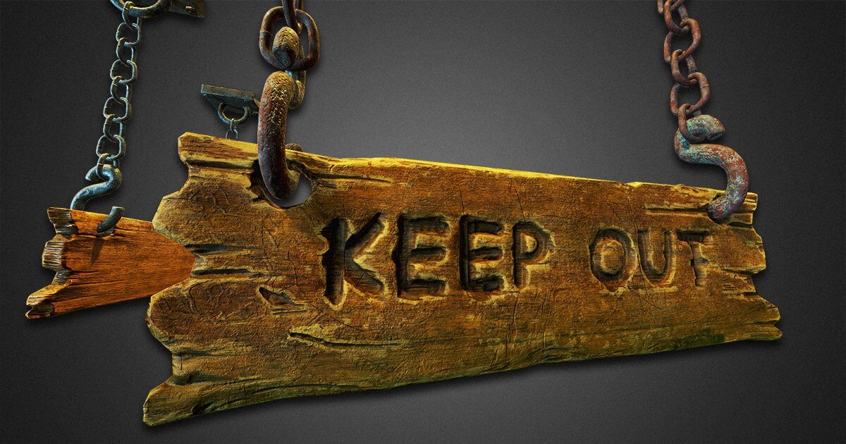 Wooden Keep Out Sign