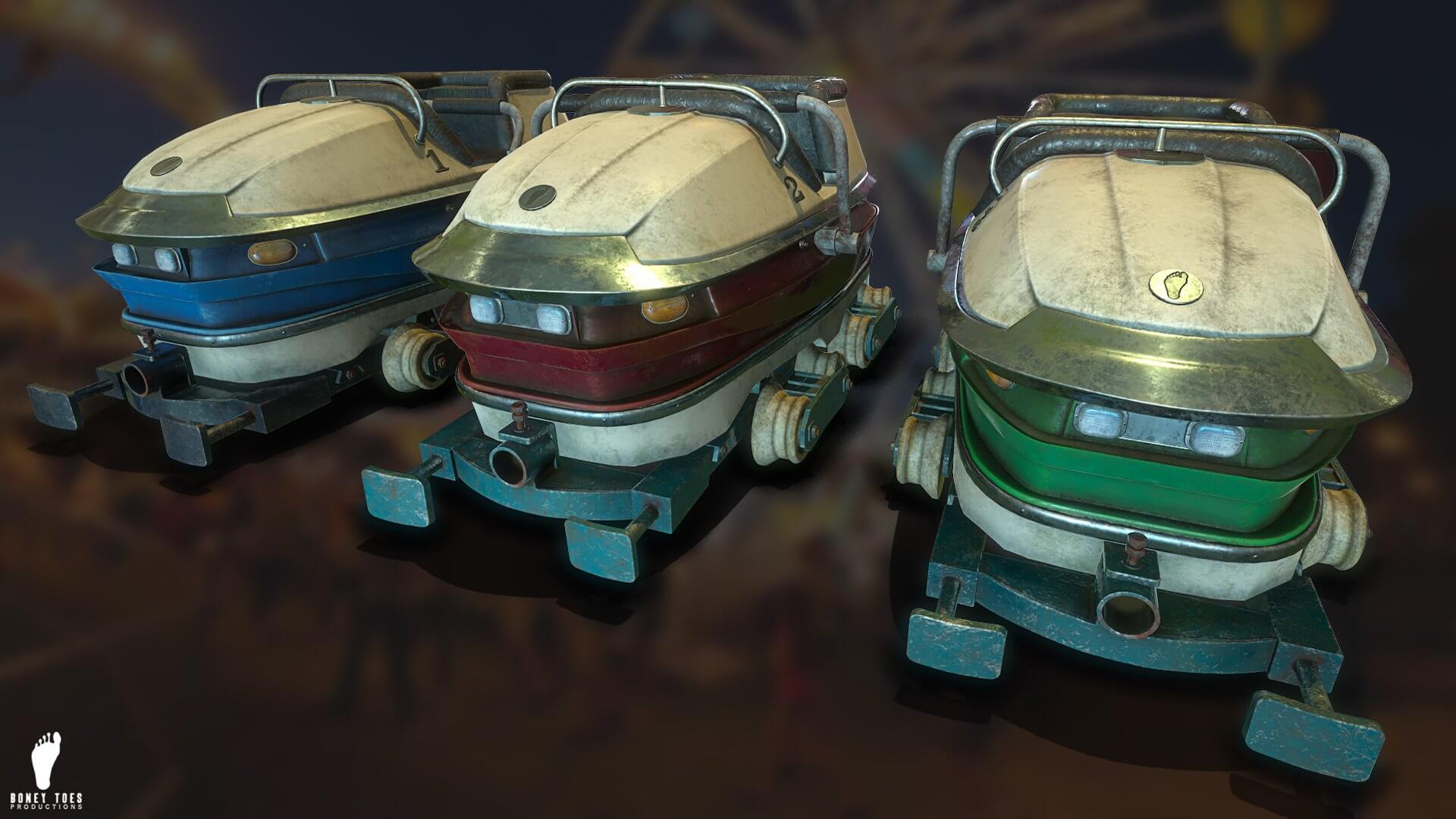 Roller Coaster Cart - Game Ready 3D Model by boneytoes