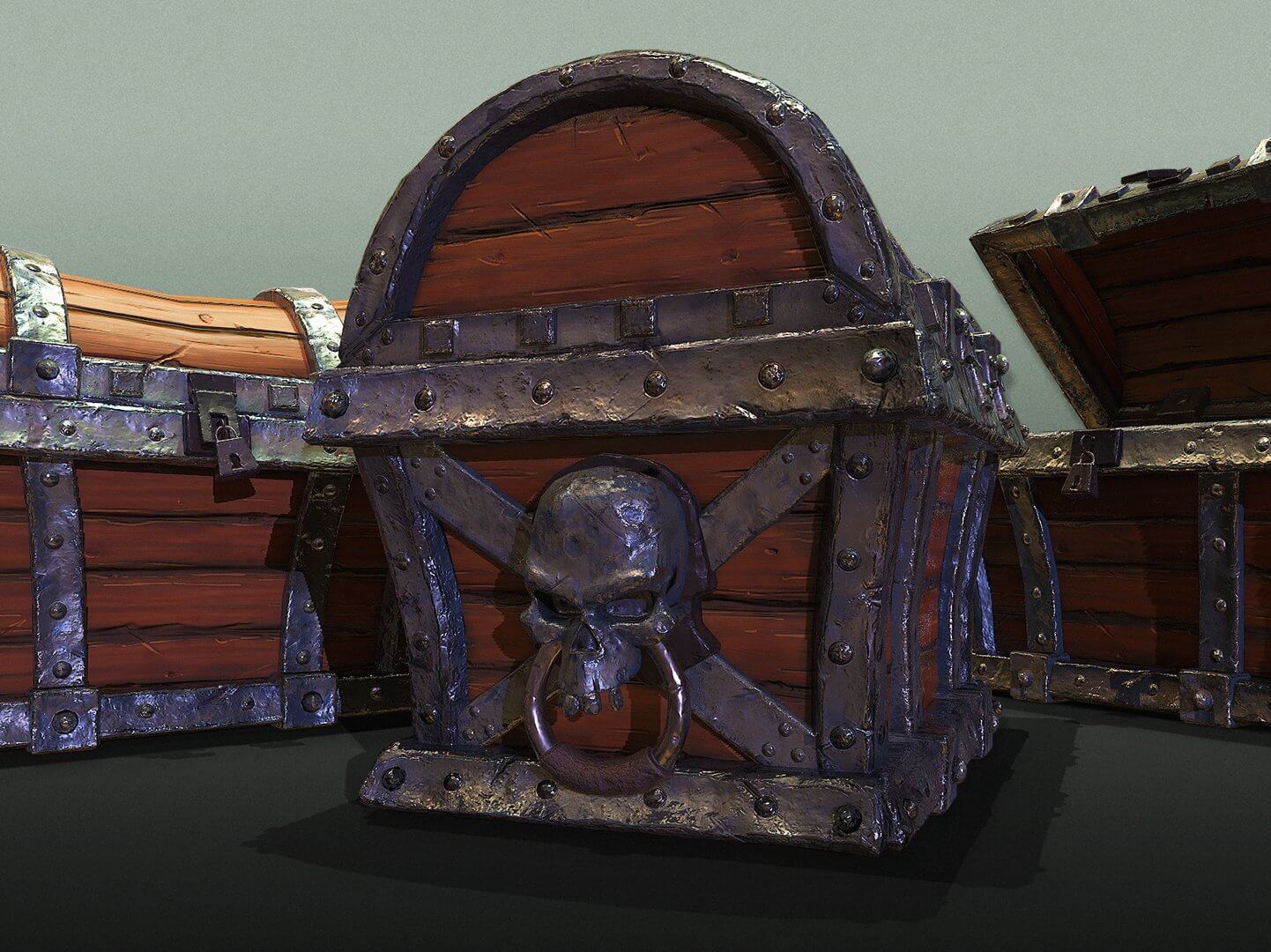 Skeleton Treasure Chest - 3D Model by boneytoes