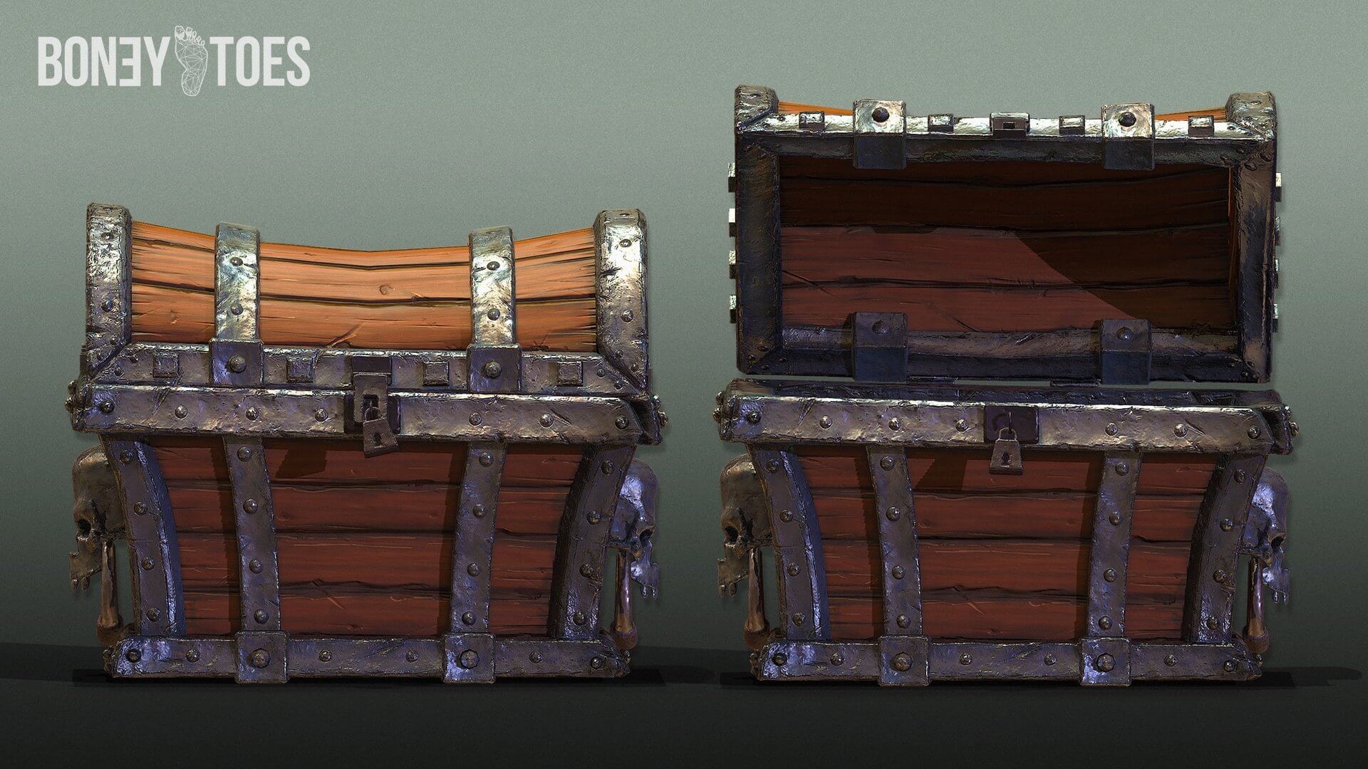 Skeleton Treasure Chest - 3D Model by boneytoes