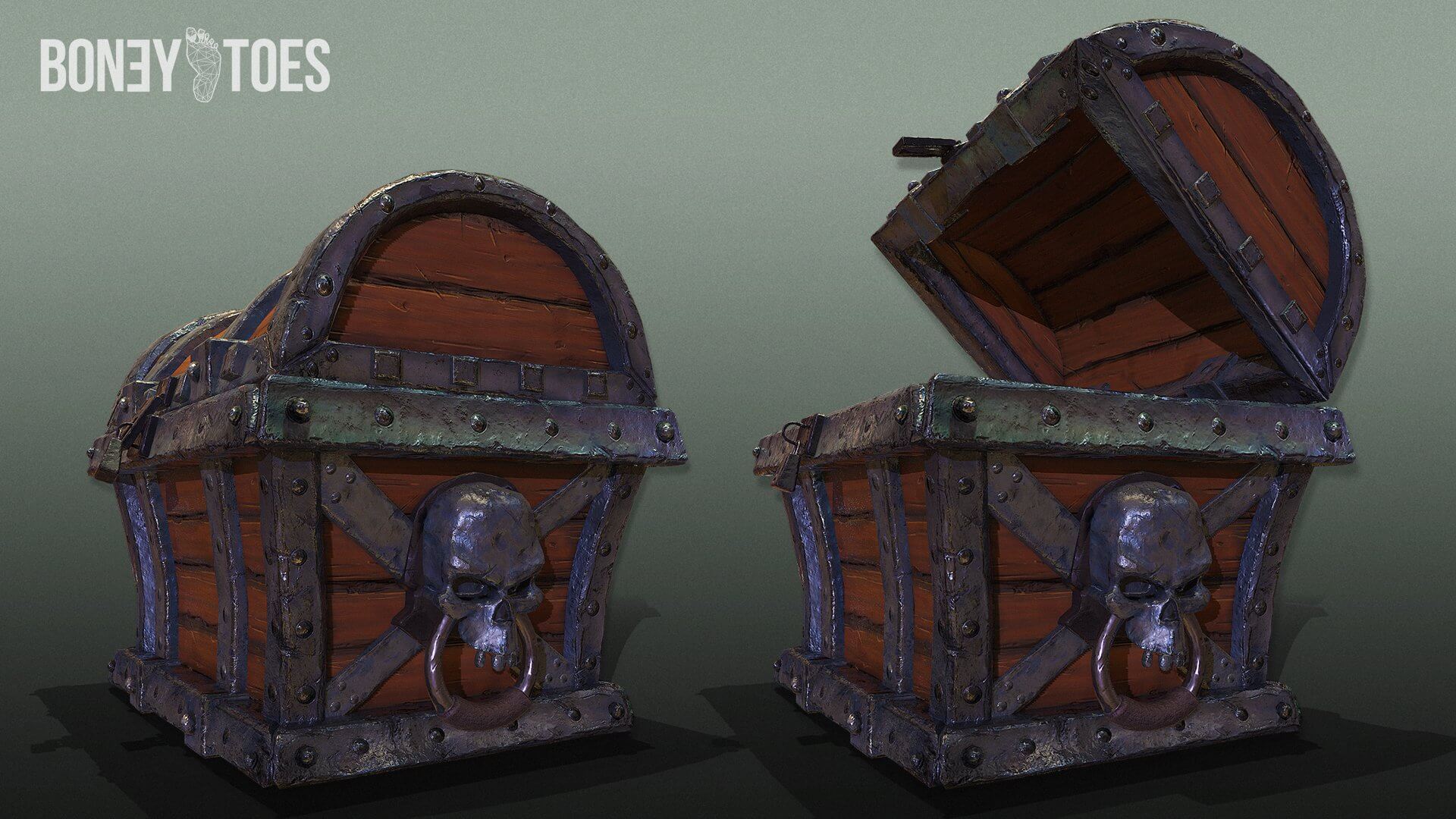 Skeleton Treasure Chest - 3D Model by boneytoes