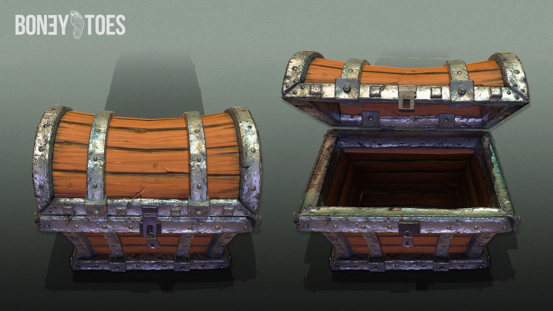 Skeleton Treasure Chest - 3D Model by boneytoes