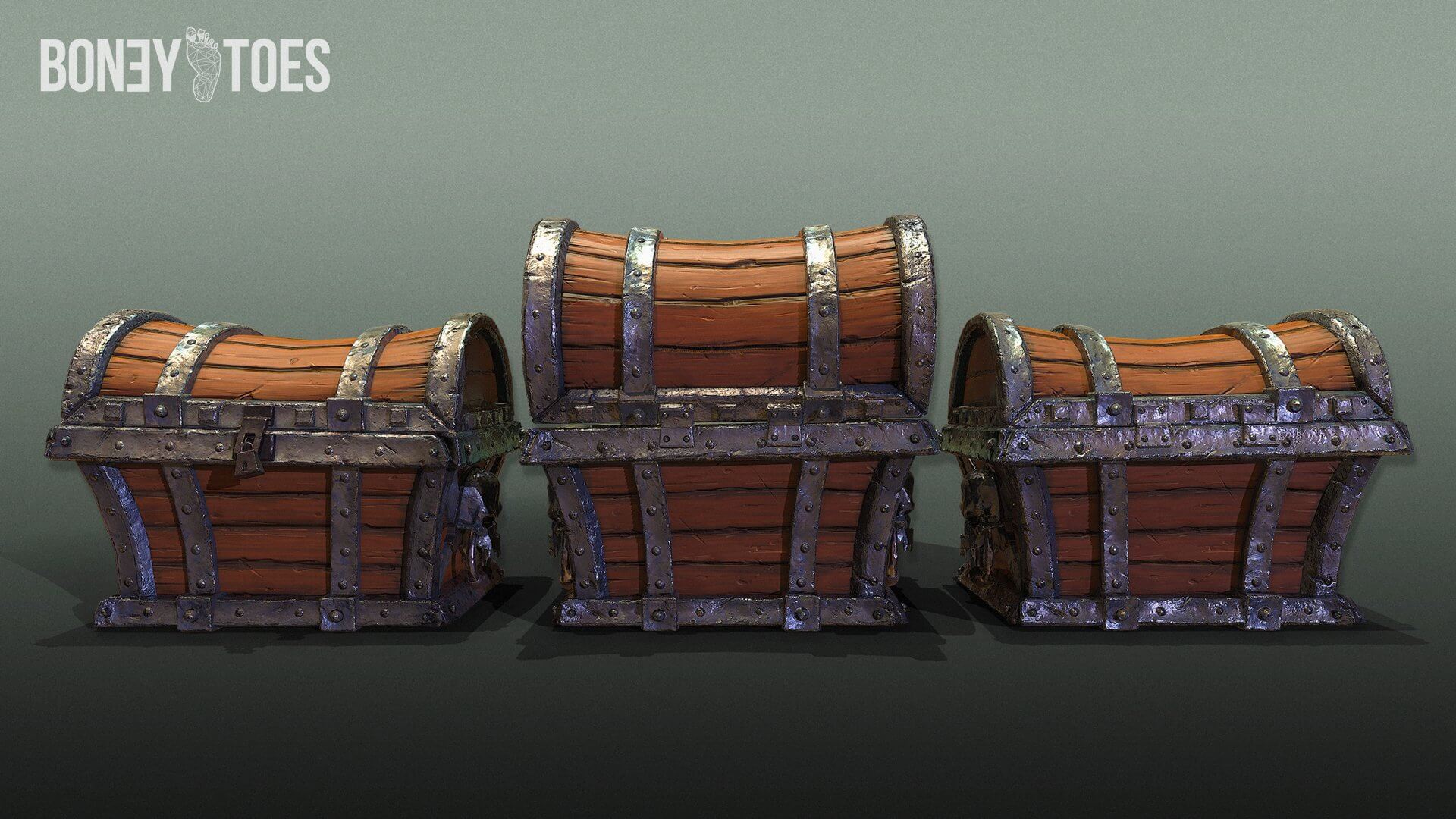 Skeleton Treasure Chest - 3D Model by boneytoes