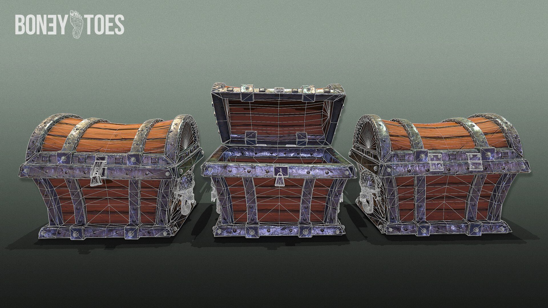 Skeleton Treasure Chest - 3D Model by boneytoes