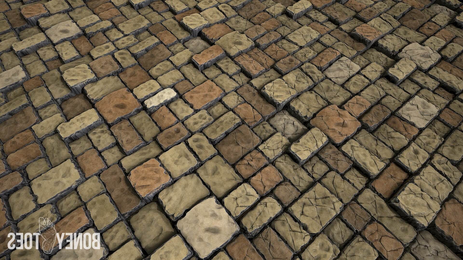 Slate Stone Tiles - Game Textures 3D Texture by boneytoes