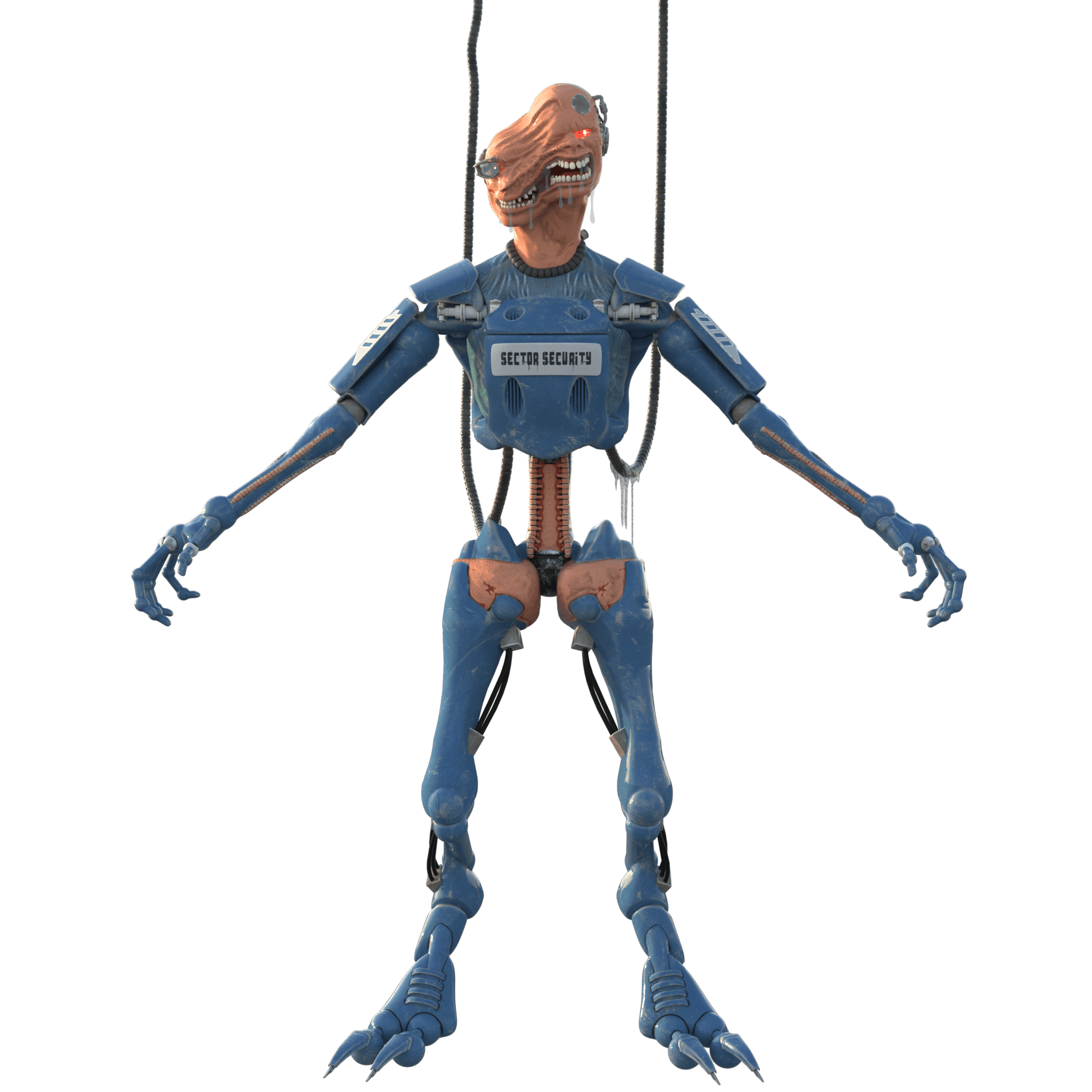 Bio Punk Guard Character 3D Render, Digital Art by bonj