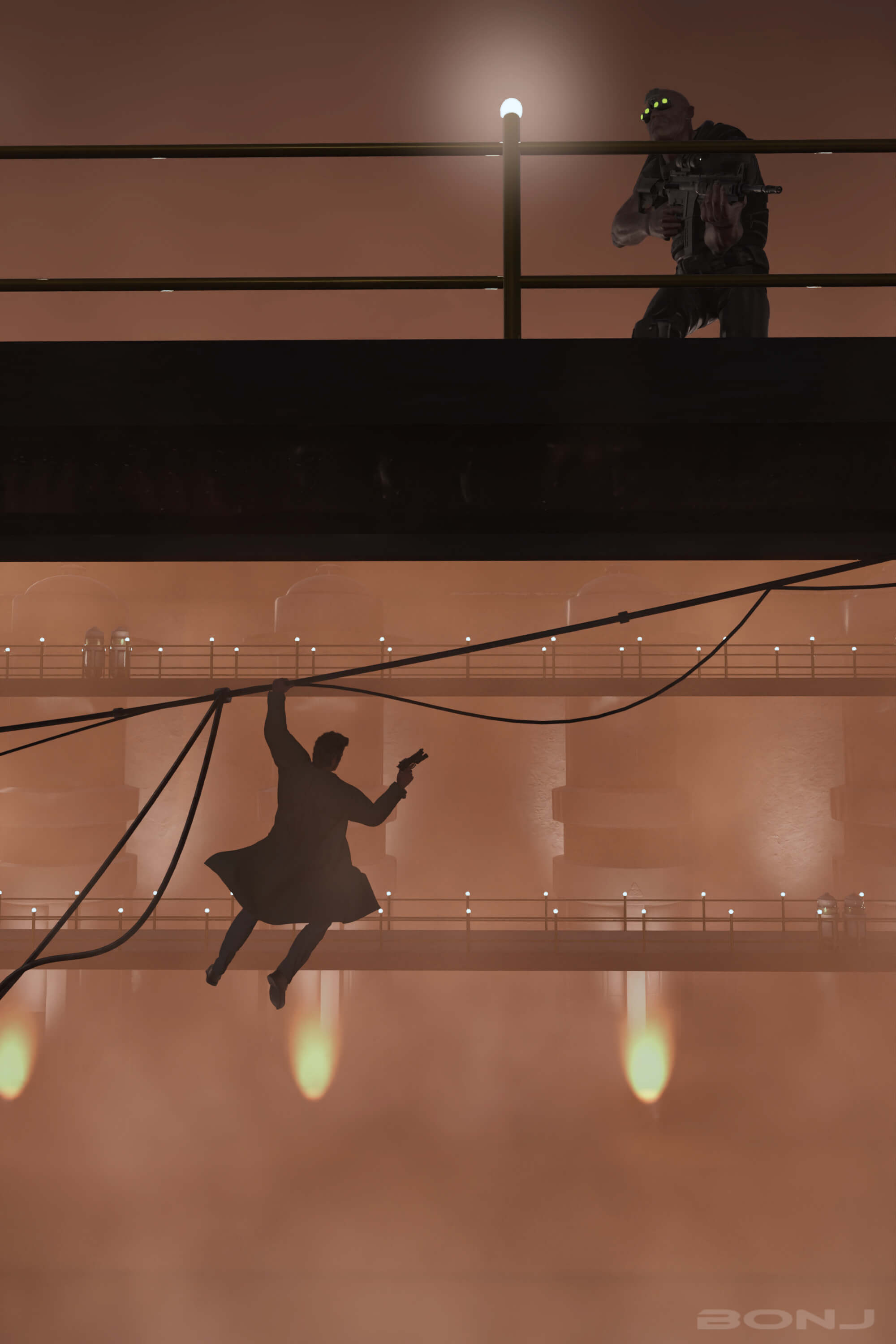 Hunting the Hunter 3D Render, Digital Art by bonj