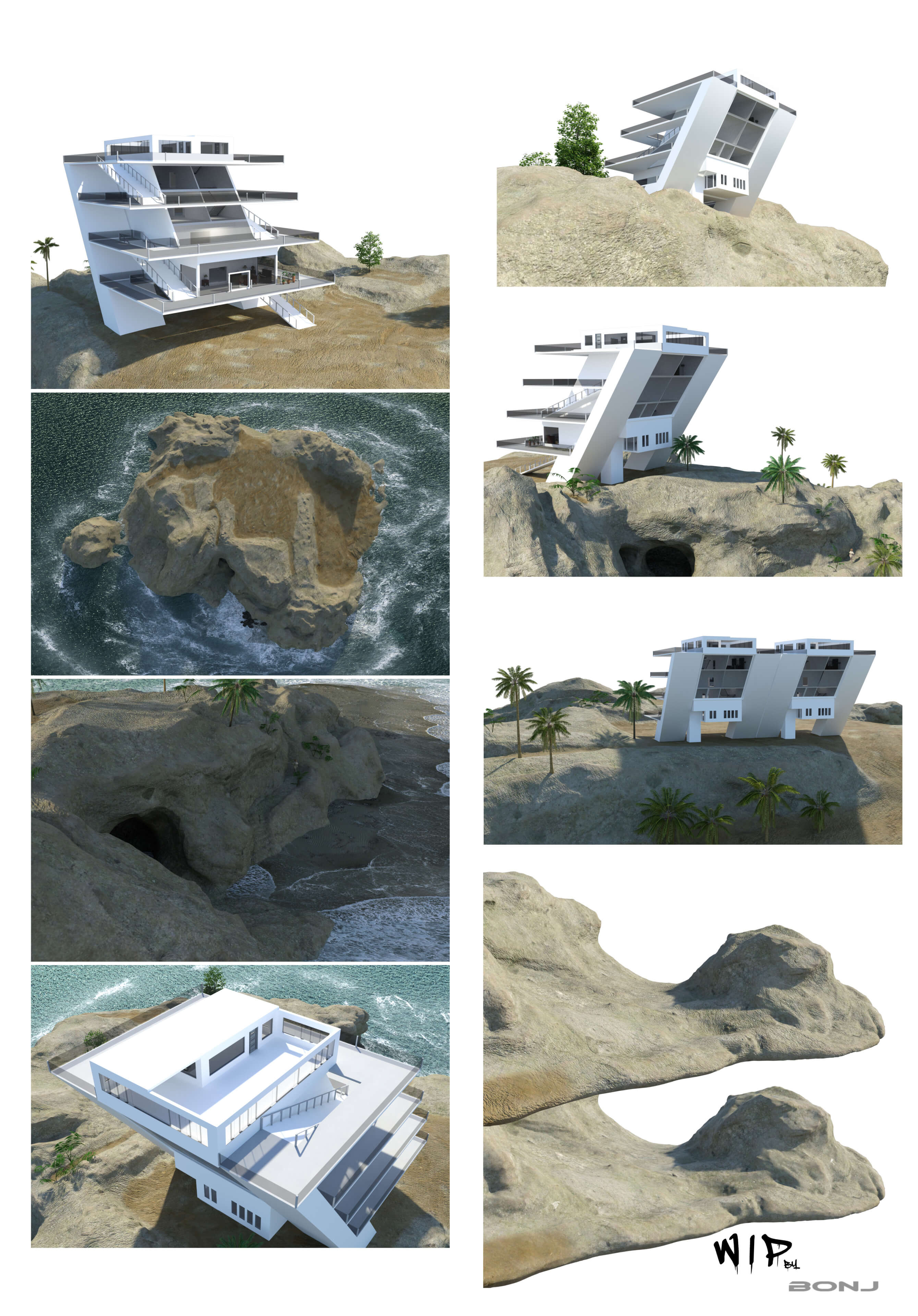 Wip - two projects in one render 3D Render, Digital Art by bonj