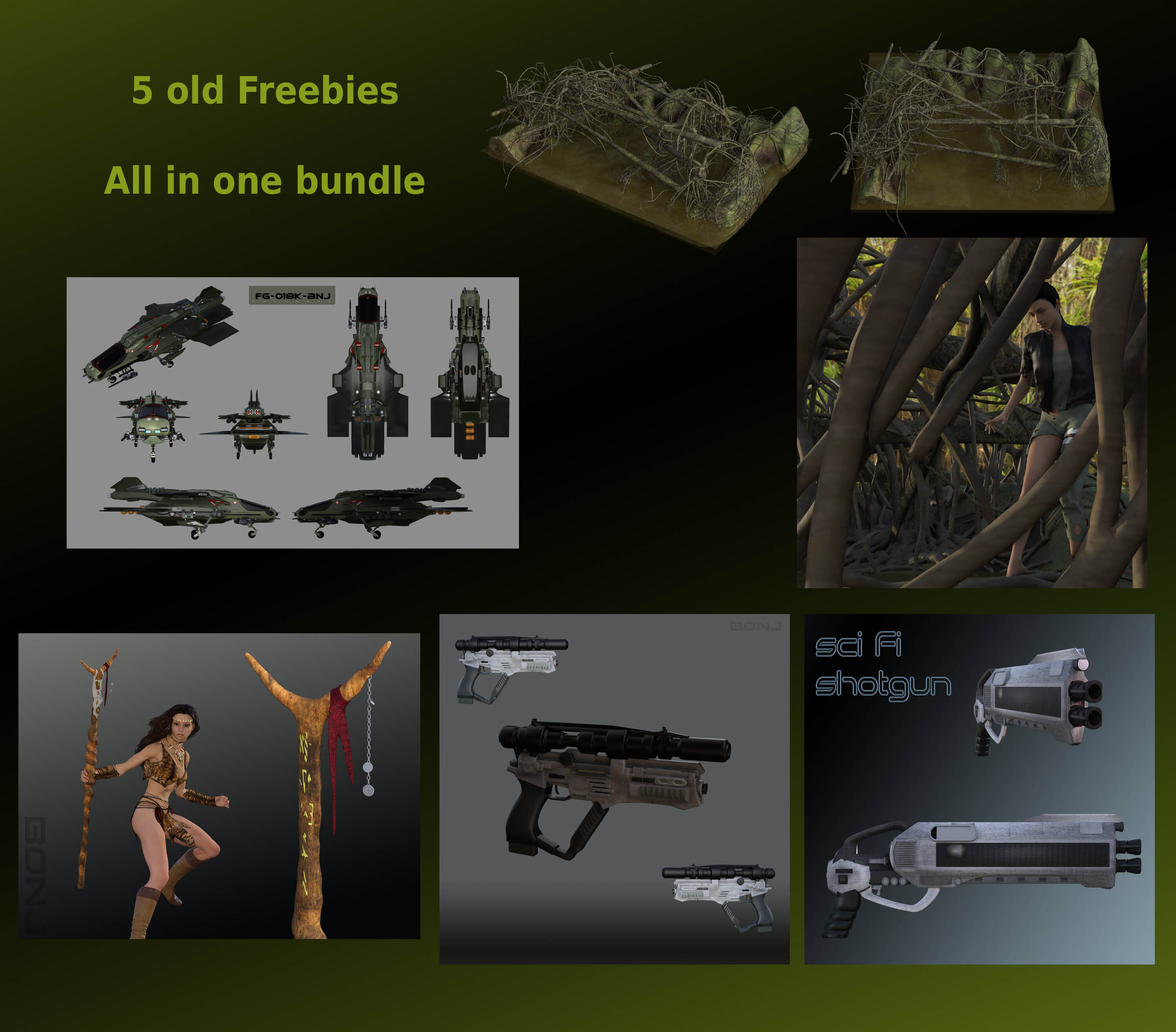 My Old Freebies Bundle - Free 3D Model by bonj