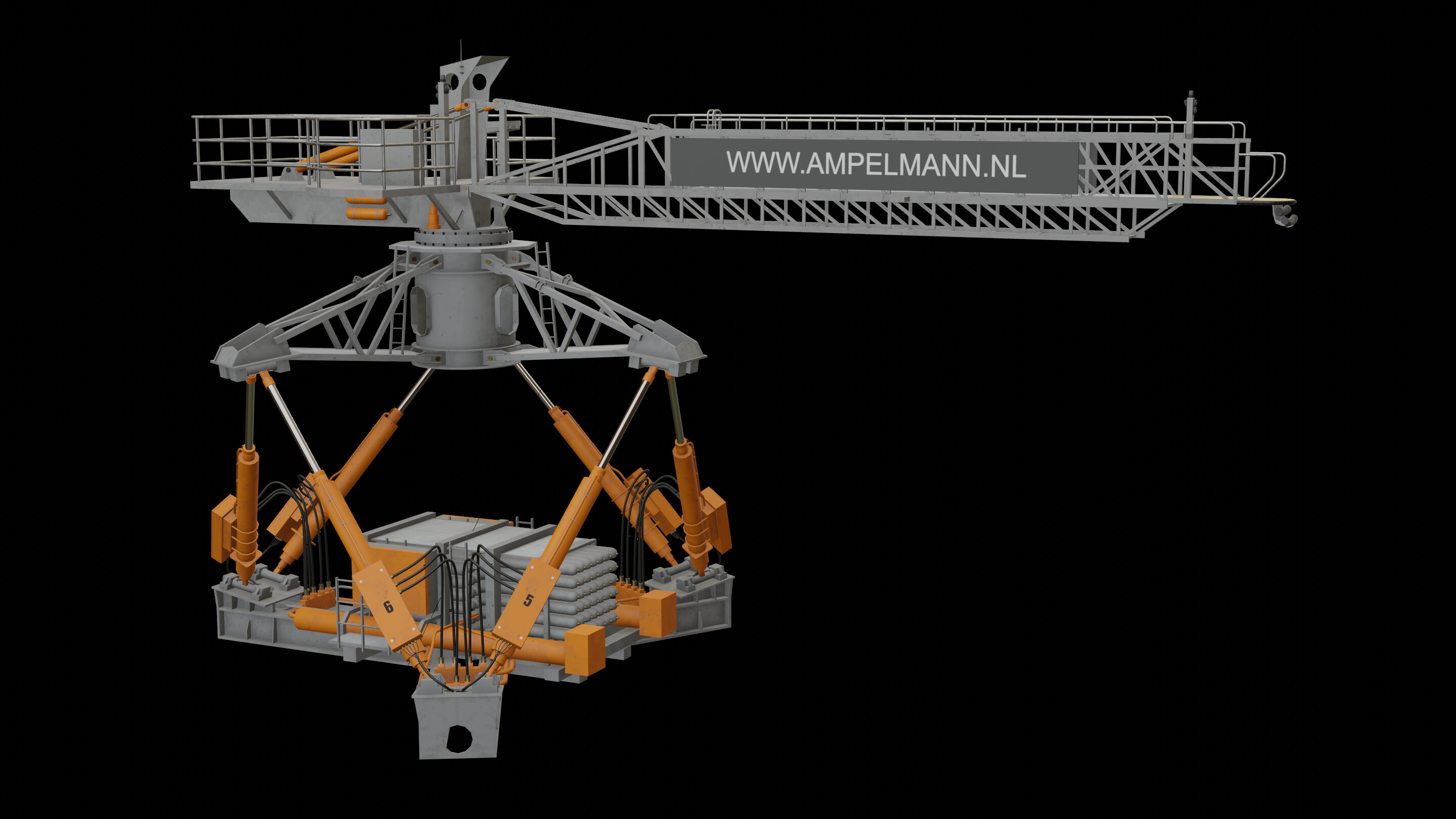 Ampelmann Offshore Motion Gangway - 3D Model by Bonqhaa