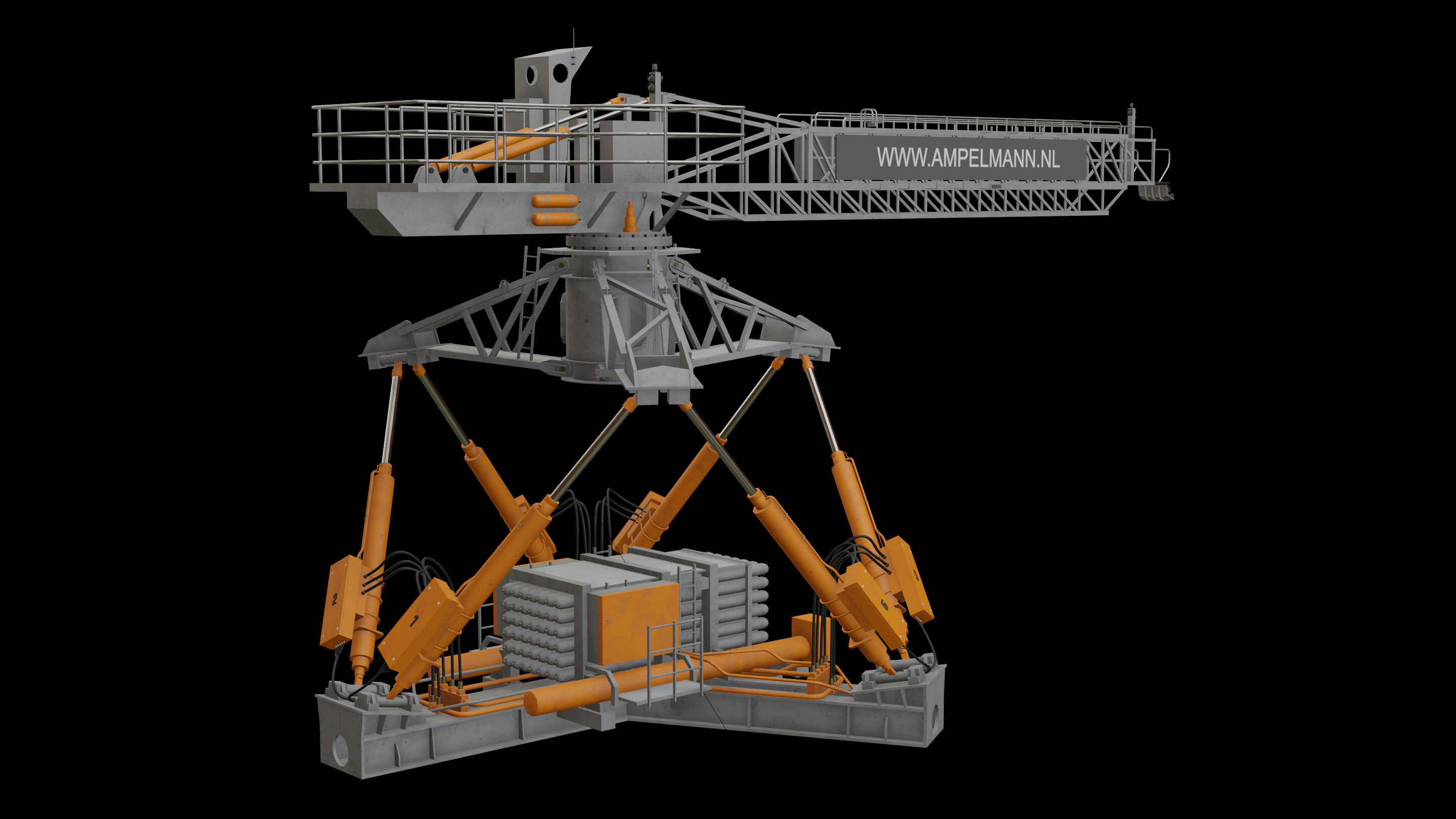 Ampelmann Offshore Motion Gangway - 3D Model by Bonqhaa