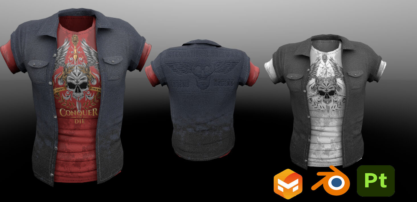 Shirt + Tshirt Low Poly -Urban- 2 3D Model by BORKAN